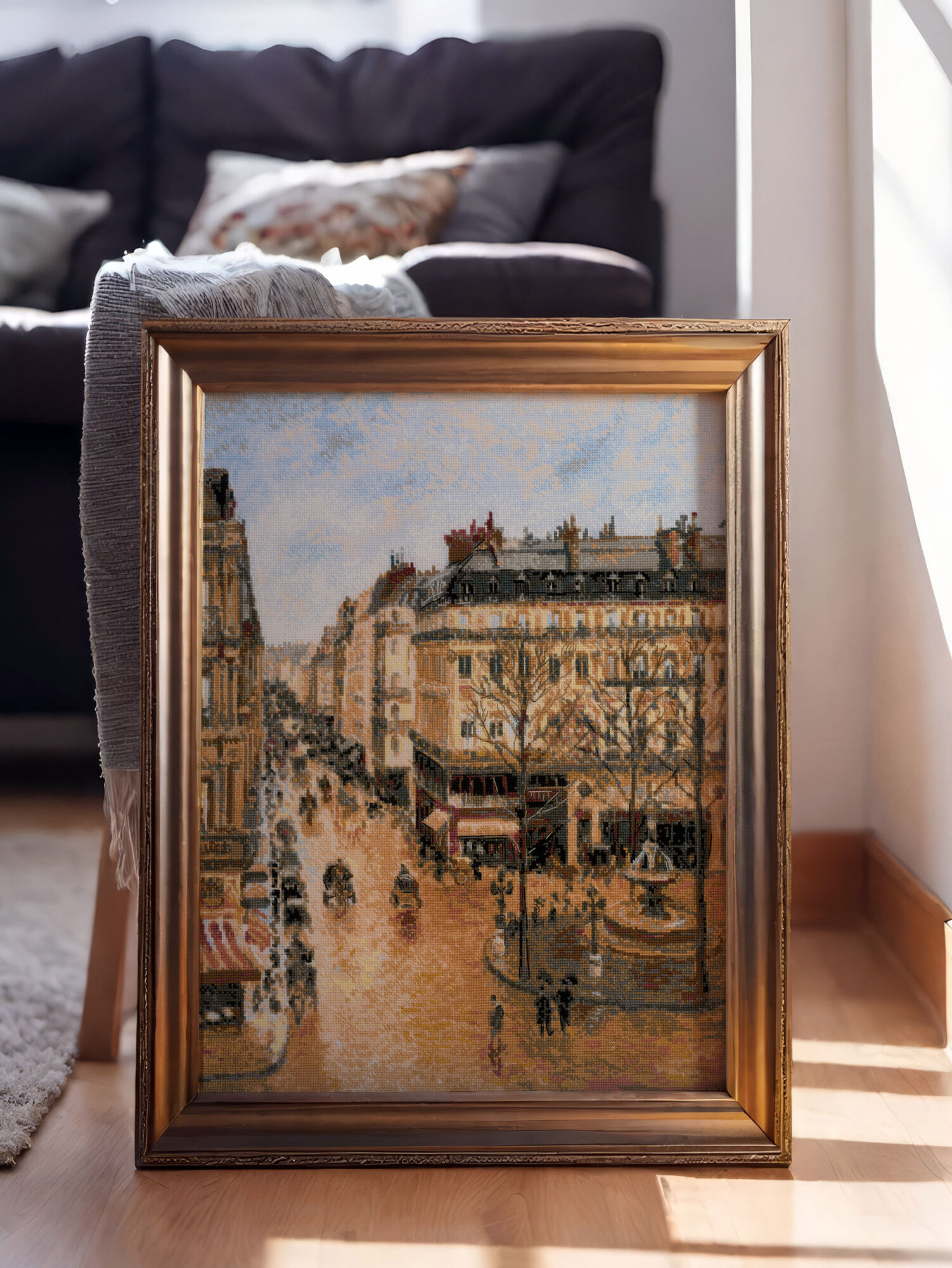 Набор для вышивания крестом Риолис, вышивка крестиком Улица Сент-Оноре по мотивам картины К. Писсарро, 40*50см, 1955