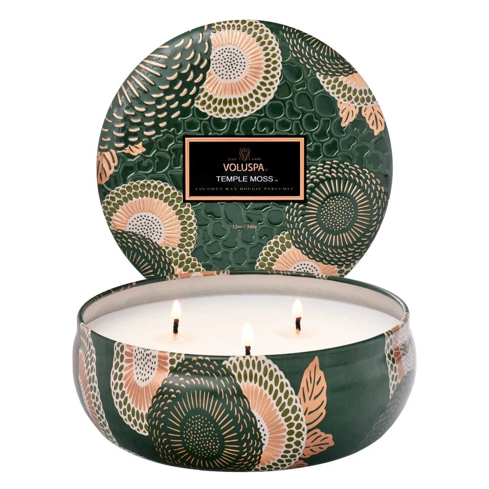 Свеча ароматическая Voluspa "Храмовый мох", 340 г, 6 см
