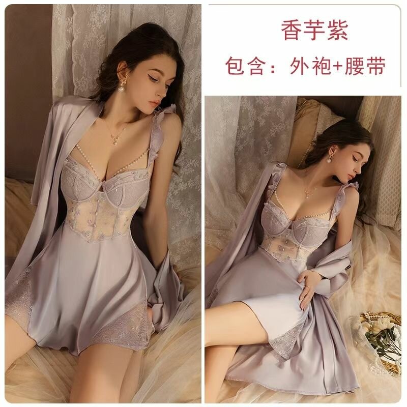 Сексуальное и притягательное нижнее белье, милый топ-комбинация с подкладками для груди и кружевом, домашняя пижама, комплект с косточками, ночная сорочка с эффектом пуш-ап.