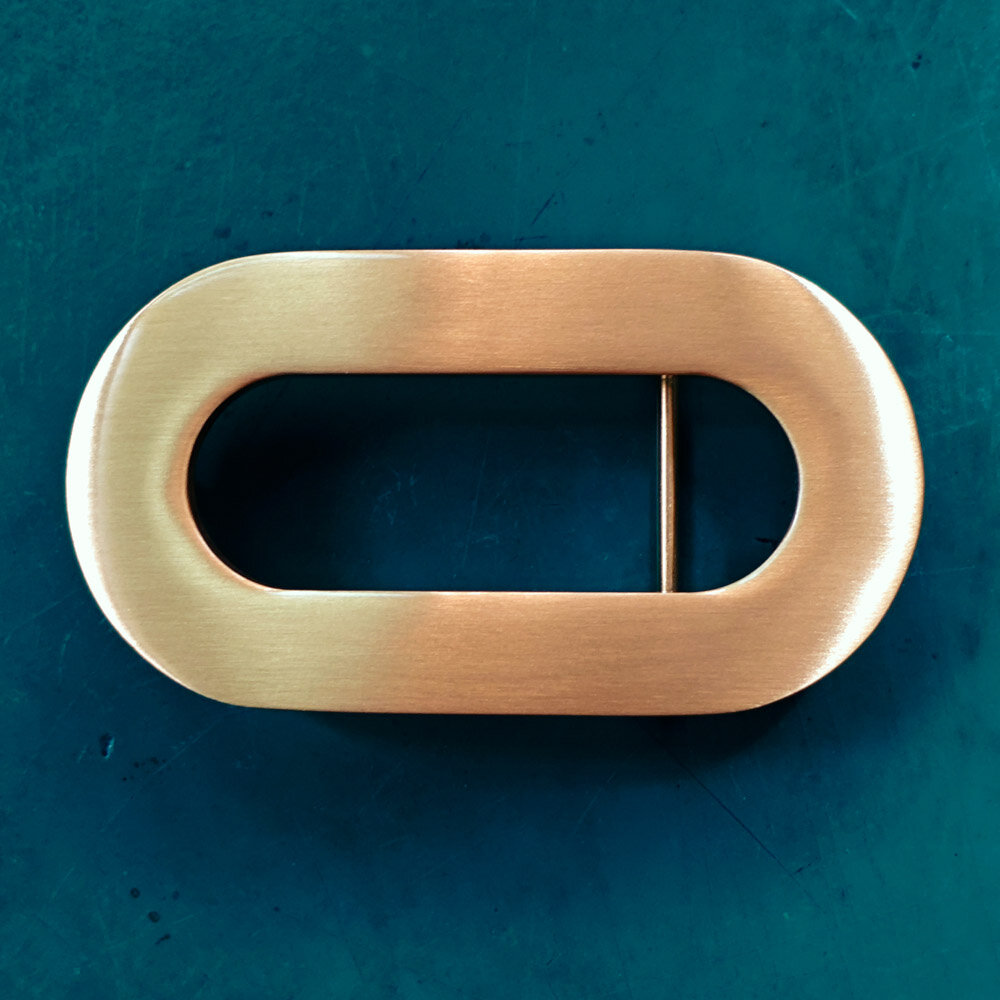 Латунная пряжка для ремня 40 мм "O-образная форма" бляха на ремень латунь