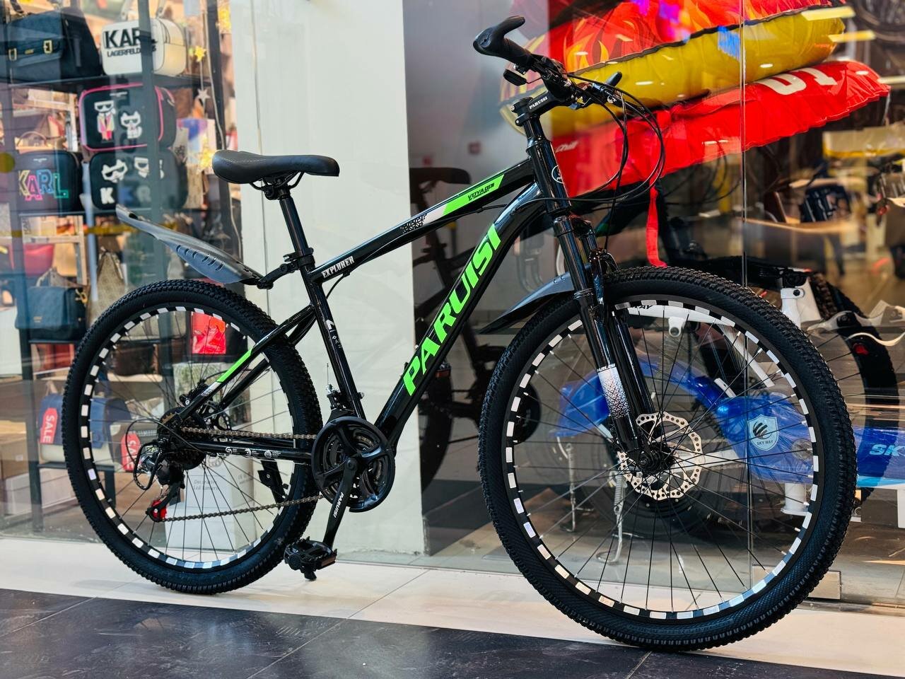 Велосипед горный скоростной Paruisi 24s 26 дюймов / взрослый, мужской и женский для прогулки / скоростной, спортивный велик черный зеленый