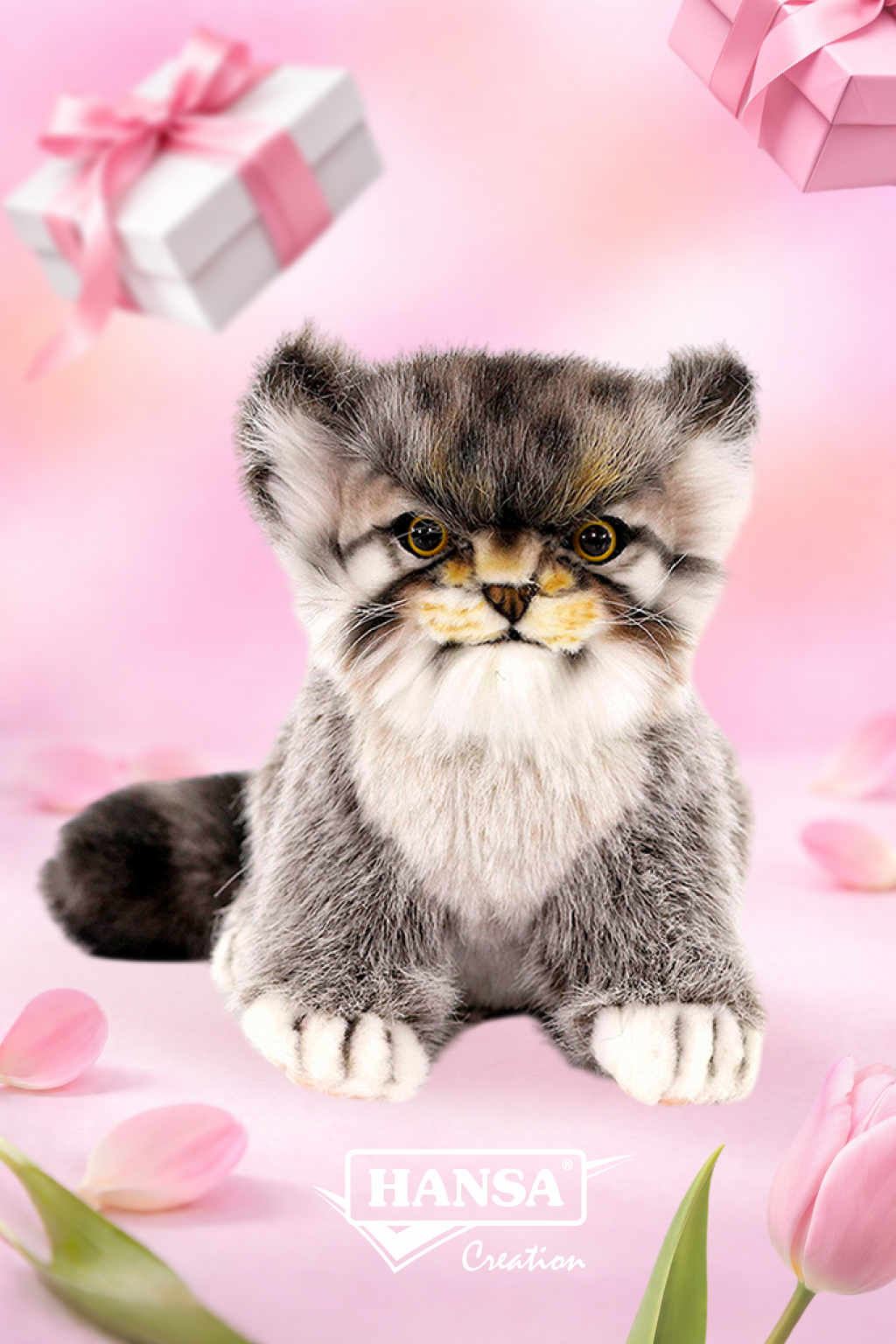 Реалистичная мягкая игрушка Hansa Creation, 7299 Котенок манула, 17 см