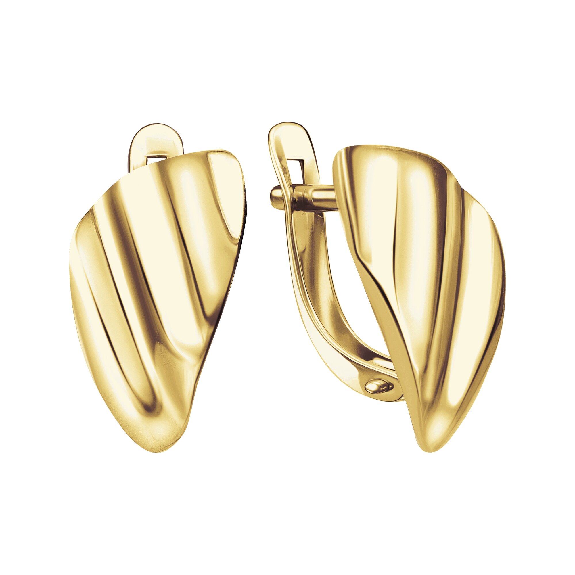 Серьги, серебро, 925 проба, золочение