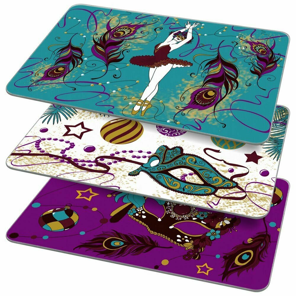 Доска разделочная стеклянная "Карнавал", 18х28 см (без выбора дизайна)