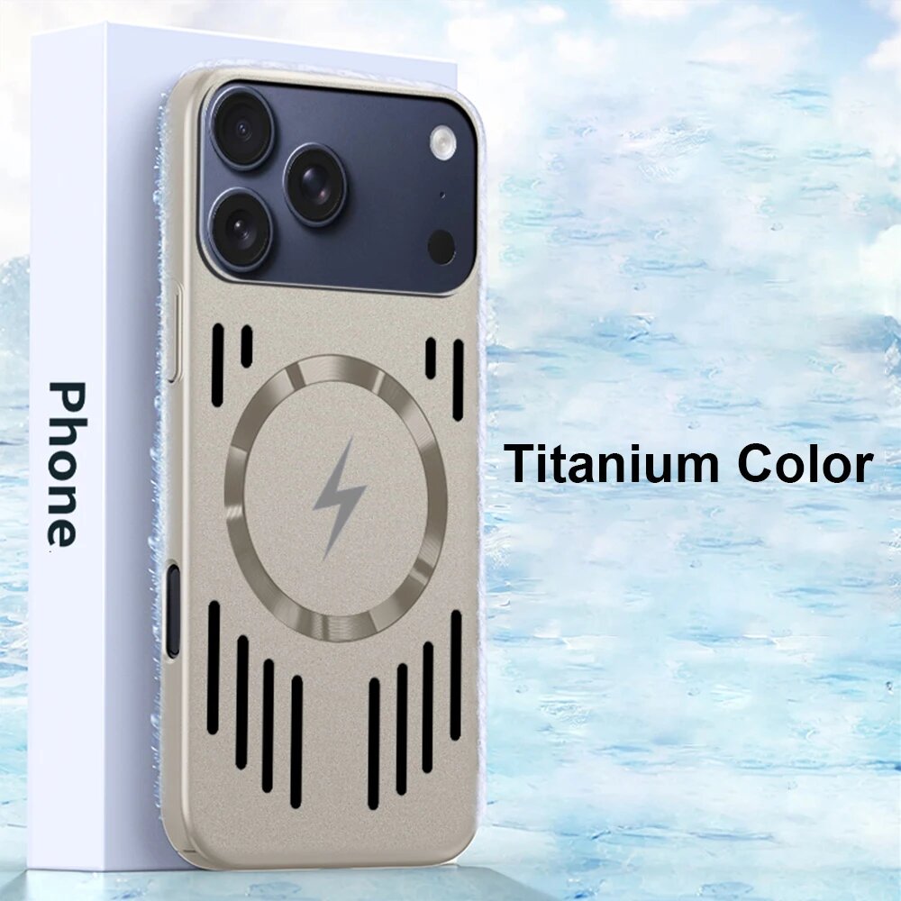 Чехол для iPhone 16 Titanium Color с рассеиванием тепла