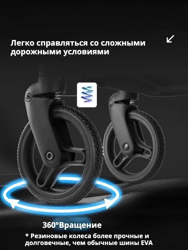 GOGO PET Коляска для животных, складная, с резиновыми колесами, для кошек и собак — фото 1
