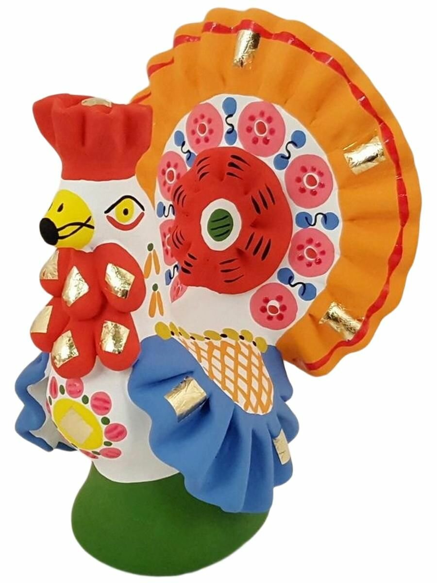 Индюк на ступке №3(2), Дымковская глиняная игрушка, ручная авторская работа