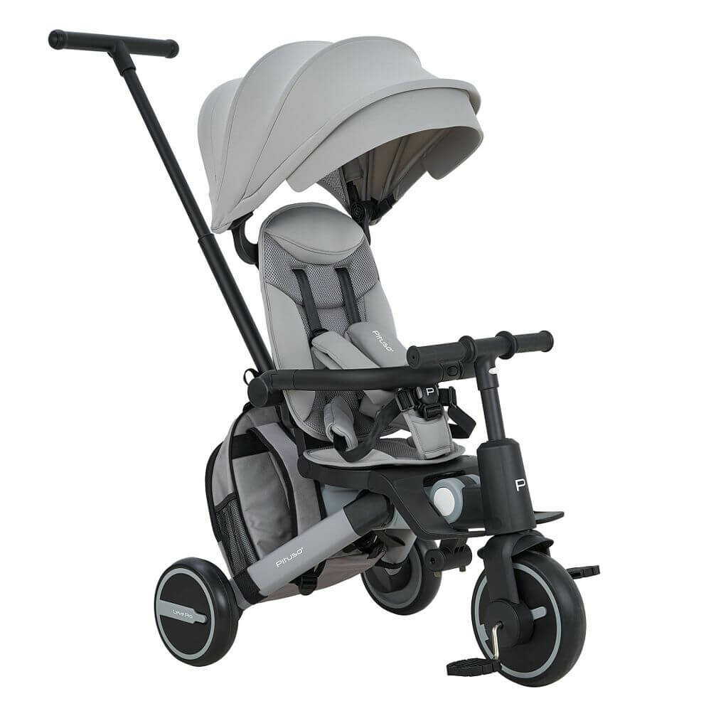 Pituso Leve PRO Plus (с сумкой), детский трехколесный велосипед с 1,5 до 5 лет, цвет Grey 2026/серая рама