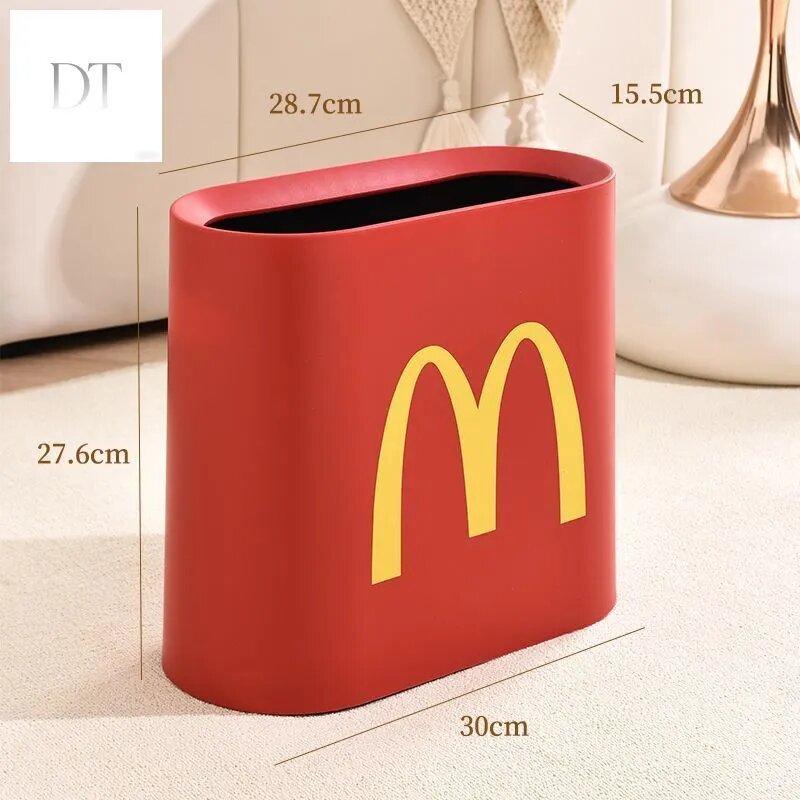 Мусорное ведро McDonald's 10 л красного цвета, пластик, 1 шт. Овальная форма