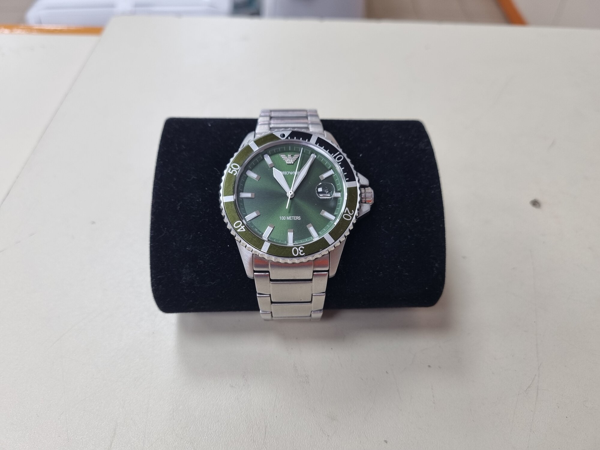 Наручные часы EMPORIO ARMANI Diver, зеленый/серебристый Б\У уценка