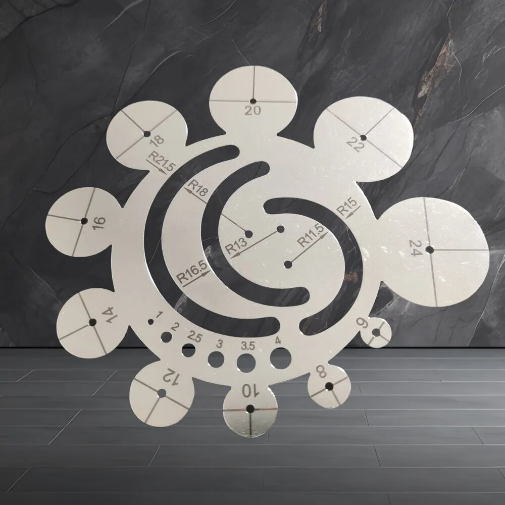 Лекало металлическое малое, линейка радиусная круглая, 9 см