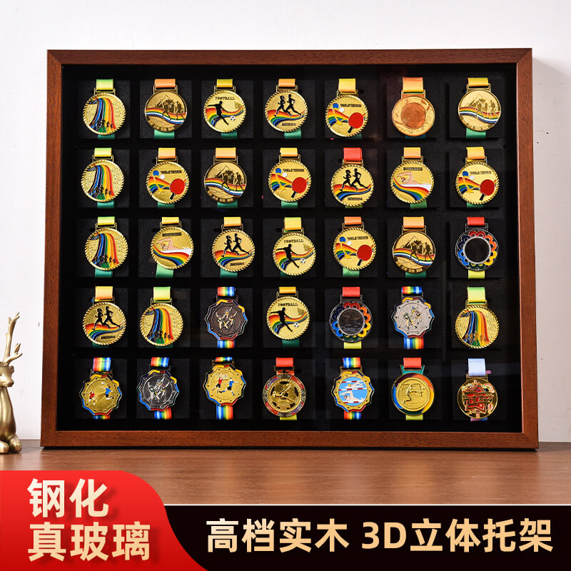 Подставка для медалей марафона, высококачественный ящик для хранения медалей из массива дерева, фоторамка, объемная трехмерная рамка для фотографий, настольный дисплей.