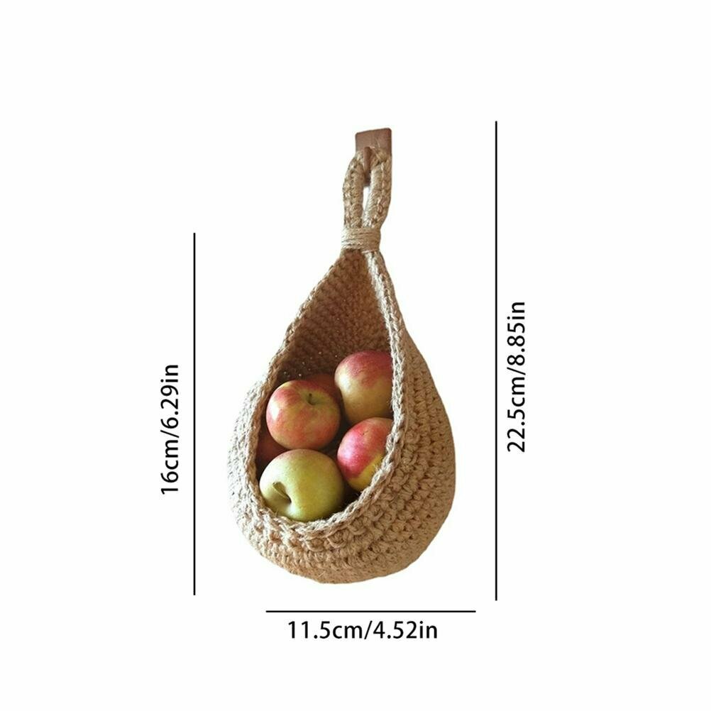 Подвесная настенная корзина для овощей и фруктов, кухонная подвесная корзина для хранения, фермерский дом, богемная настенная корзина ручной работы с фруктами и овощами