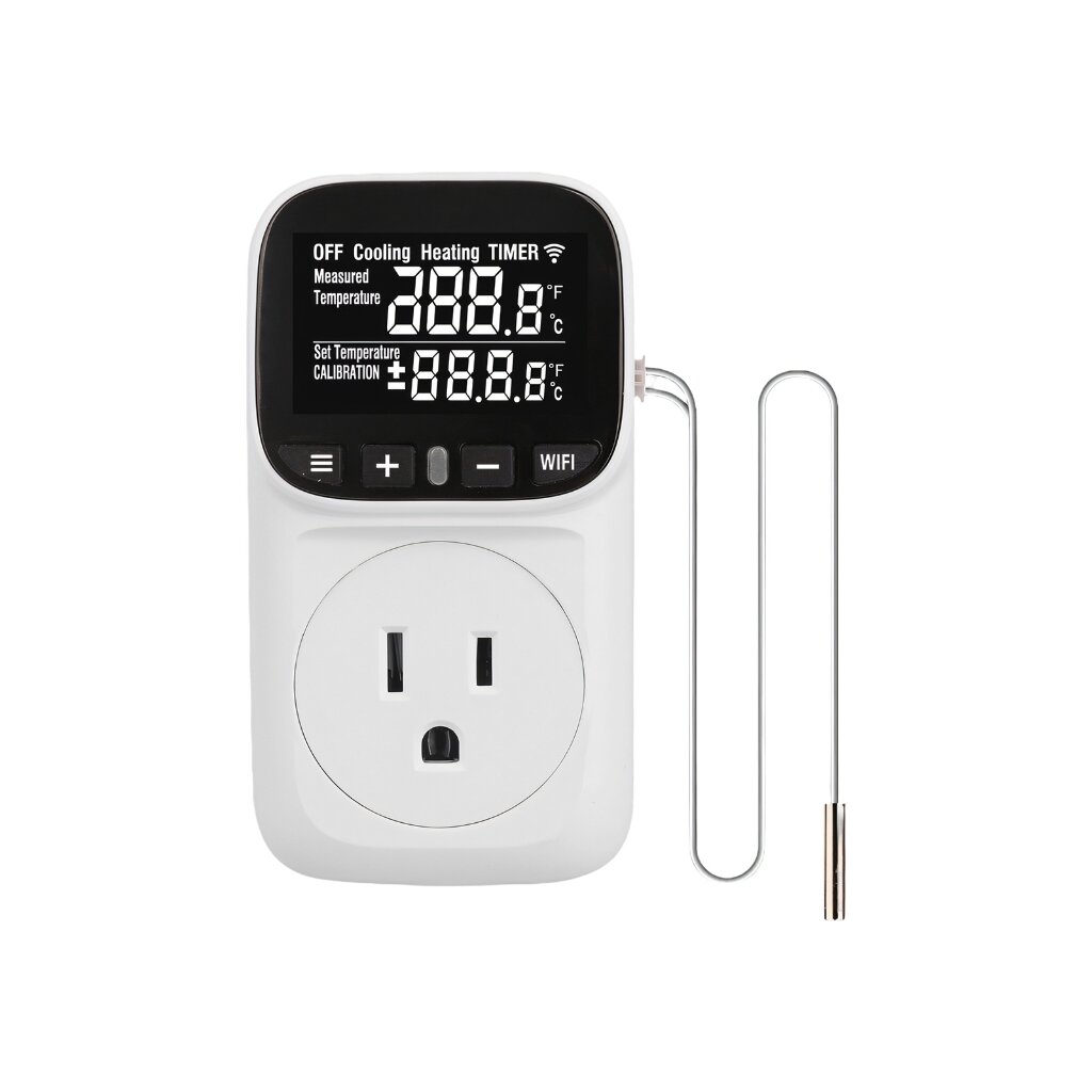 Интеллектуальная Розетка Wi-Fi с Контролем Температуры и Подсветкой Дистанционное Управление Интеллектуальными Вилками для Домашней Автоматизации и Использования в Аквариумах