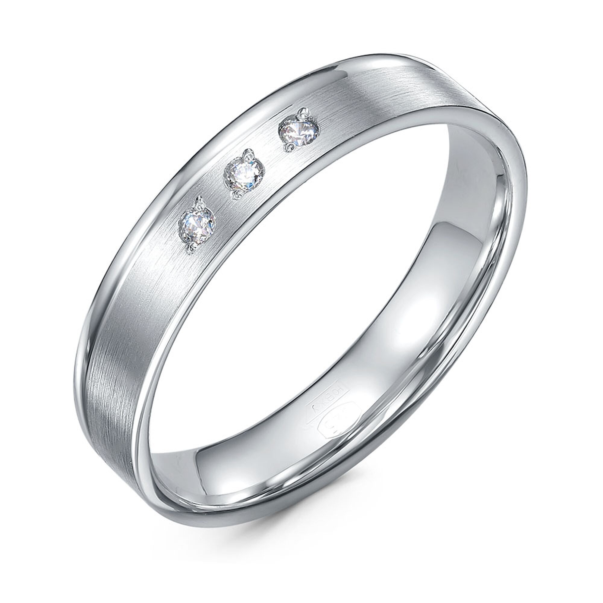 Кольцо, серебро, 925 проба, родирование, фианит