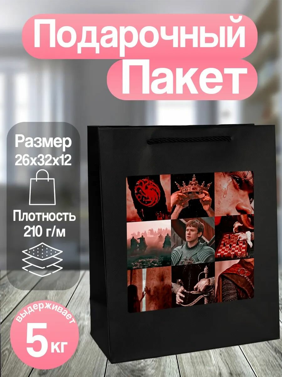 Пакет подарочный Рыцарь семи королевств, упаковка для подарка, 26х31 см