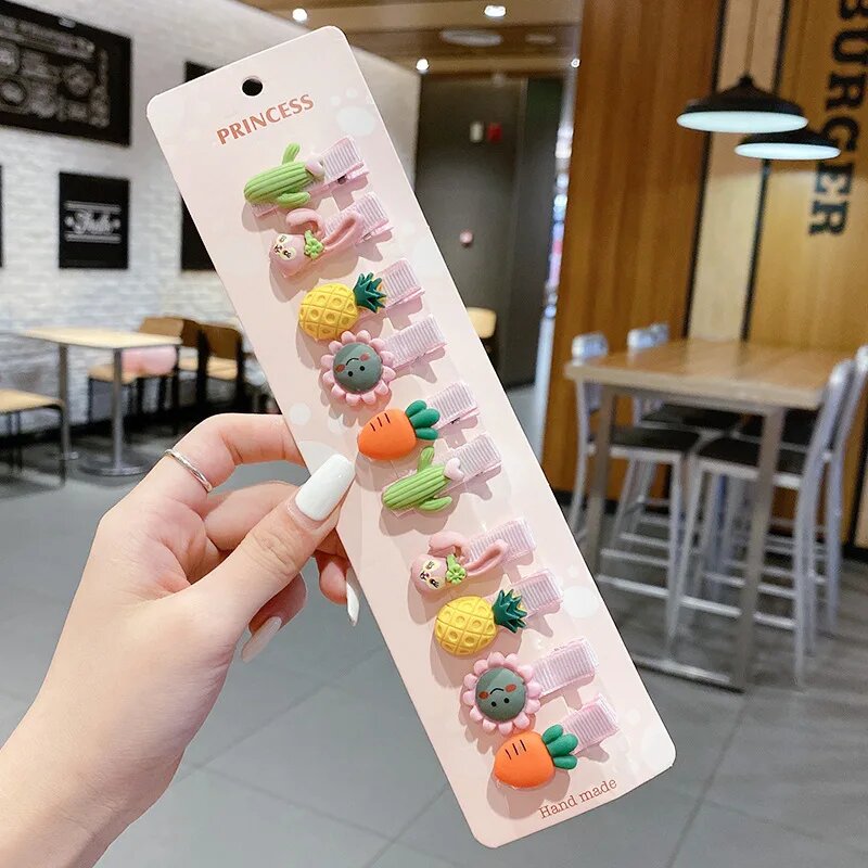 Заколка для волос для девочек, 10 шт./компл, милые зажимы для волос с мультяшными животными, детские милые заколки, аксессуары для волос, детские украшения для волос, подарок