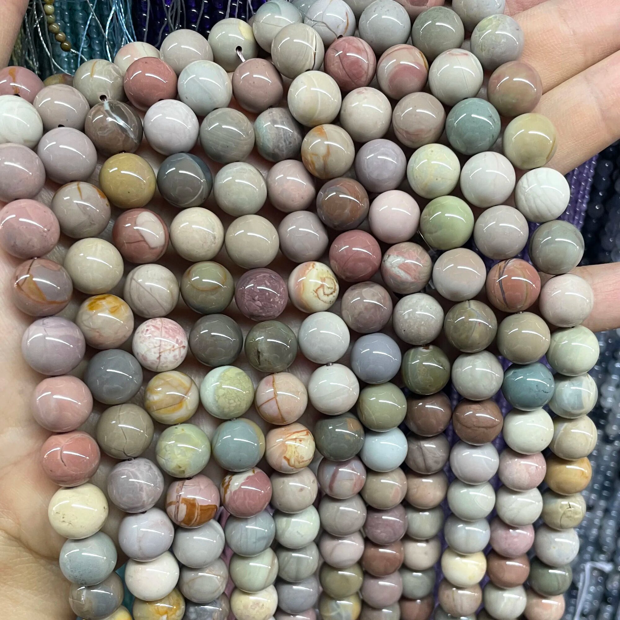 Натуральные бусины турмалин апатит морган кварц SYSRXLR 6 8 10 мм 8mm 21-23pcs, Alxa Agate