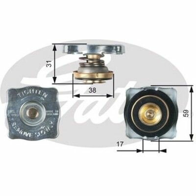 Крышка радиатора GATES RC130 ВАЗ Лада 2104, 2105, 2107, Нива 2121, 2131, Fiat Ducato, Talbot Express