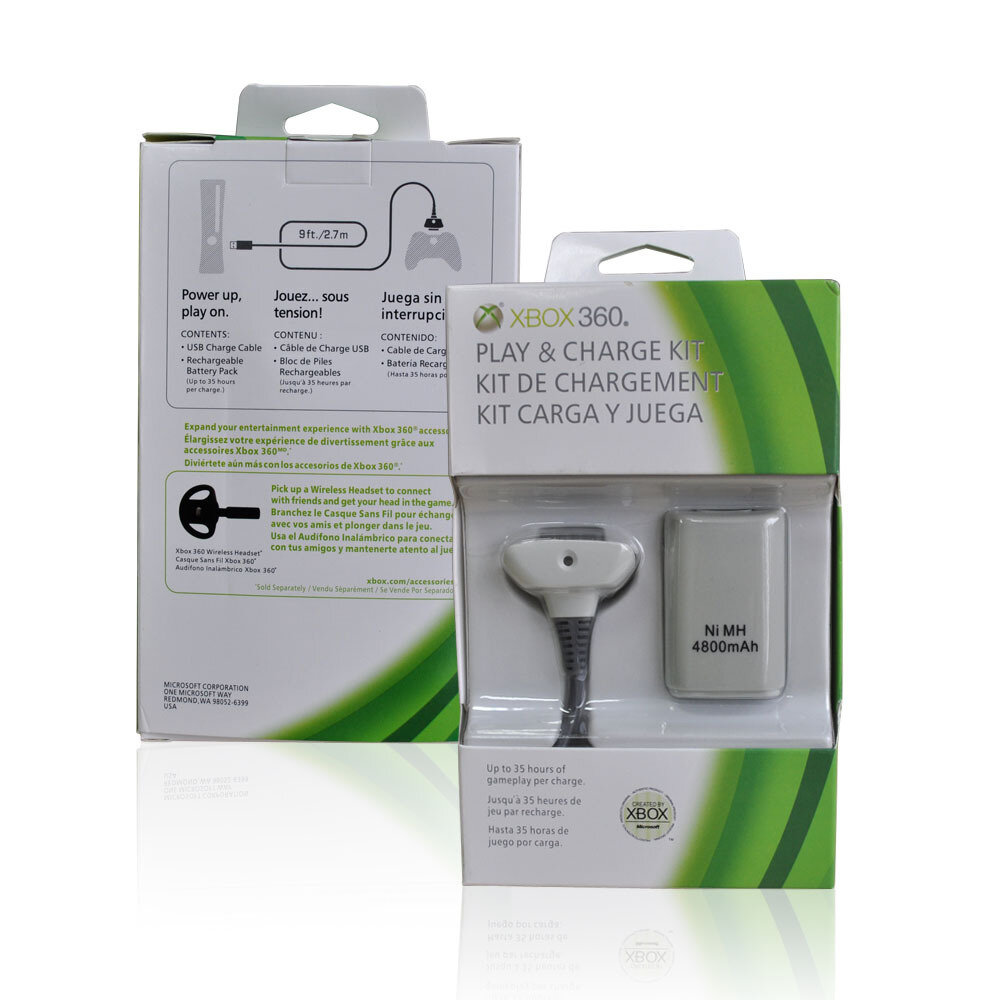 Аккумуляторный блок XBox360, 4800 мАч, беспроводная ручка, кабель для зарядки аккумулятора «два в одном»
