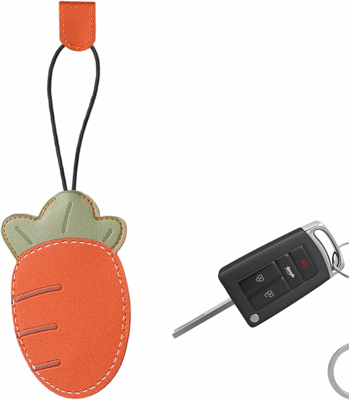 Чехол для брелока \u2013 Защитный чехол в форме морковки из искусственной кожи, милый дизайн | Держатель для ключей от а