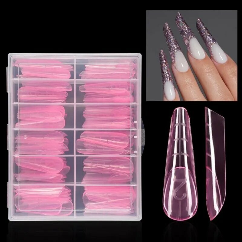 Форма для ногтей Nail art хрустальная во французском стиле со шкалой 120 штук
