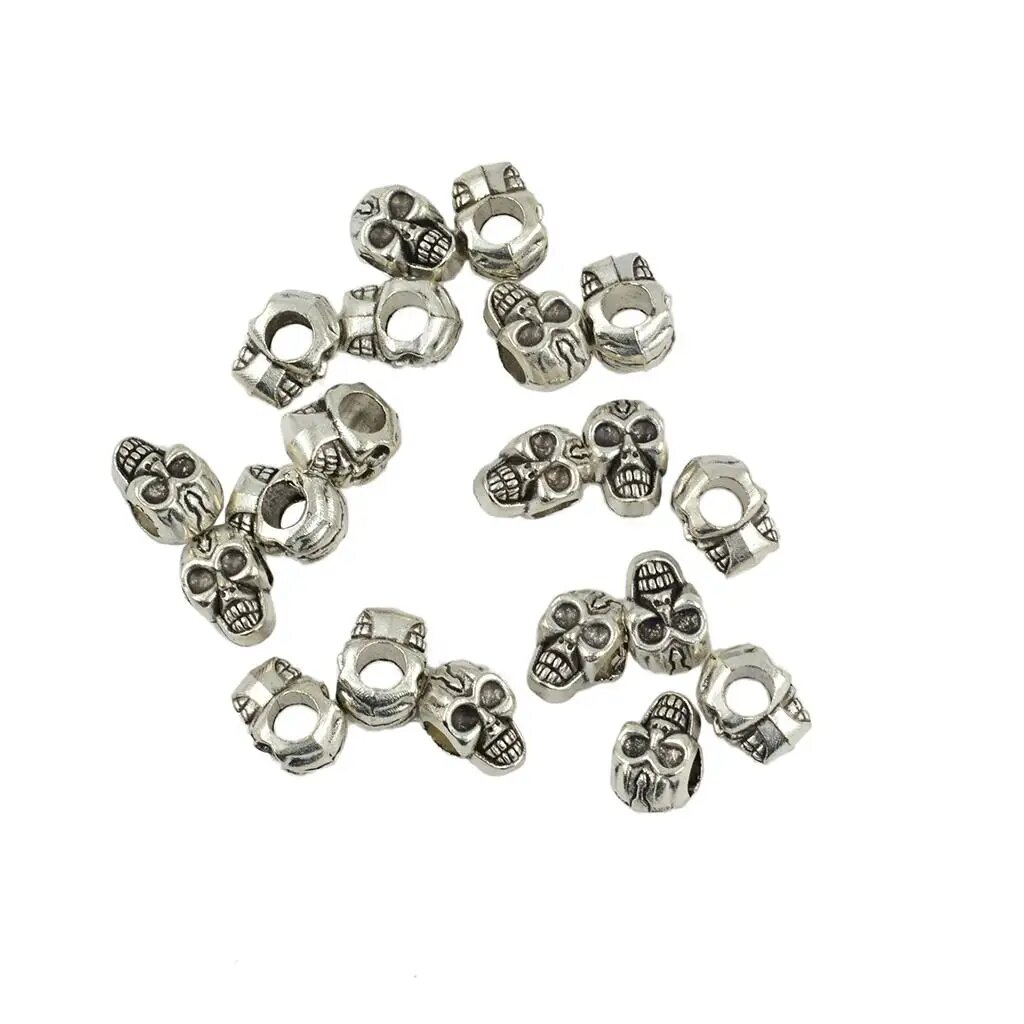 Бусины-шармы череп тибетское серебро 20 шт