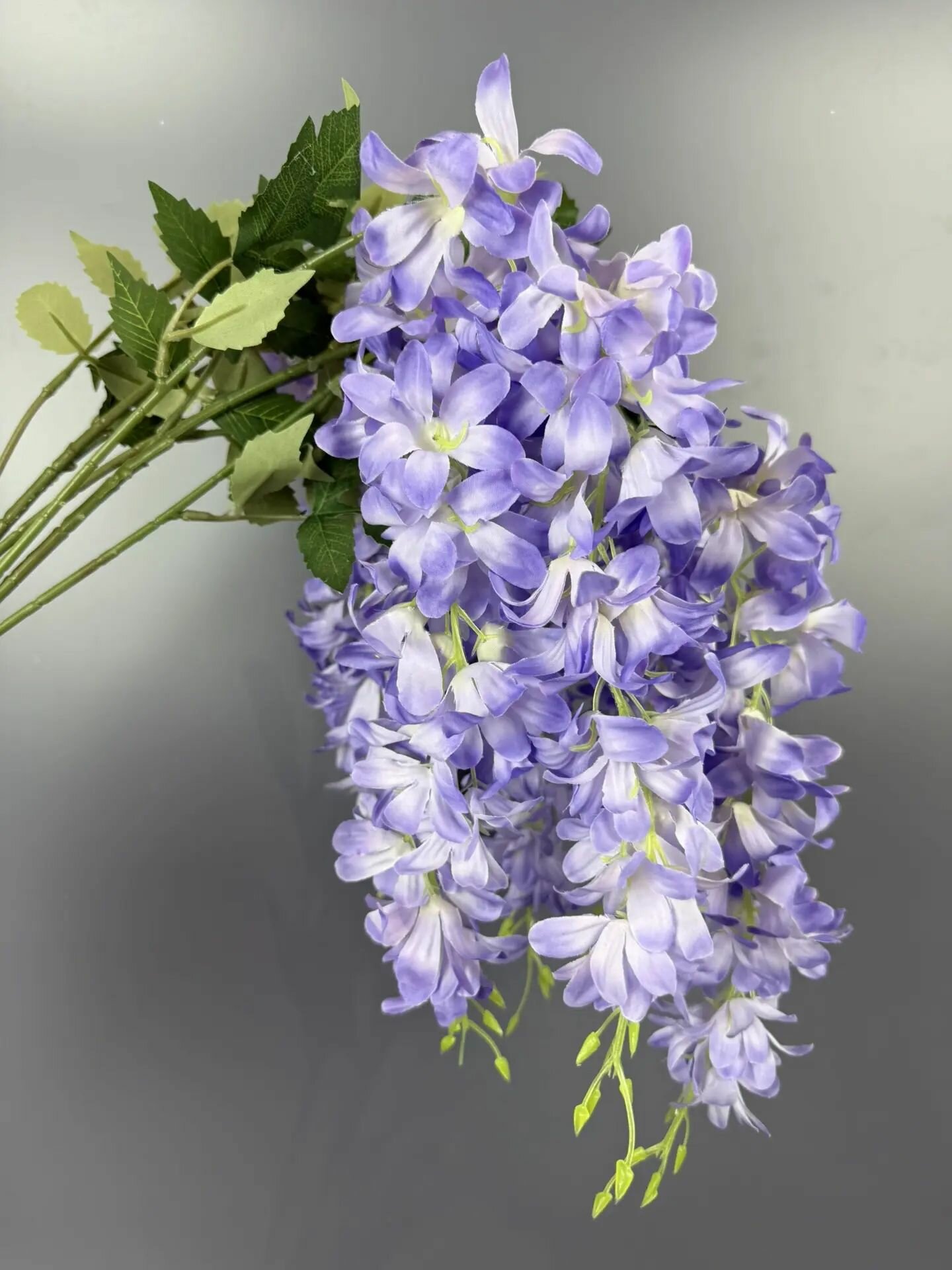 Искусственные цветы для декораторов Глициния весенняя ампельная 2шт сиреневая фитостен флористическая ветка
