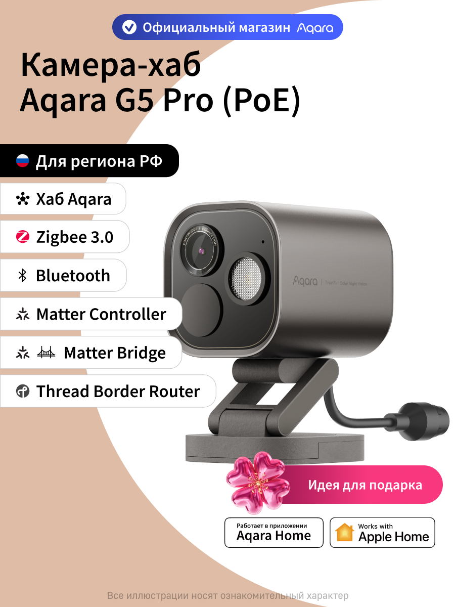 Умная камера и центр умного дома (хаб) Aqara G5 Pro CH-C03D, PoE, графитовый