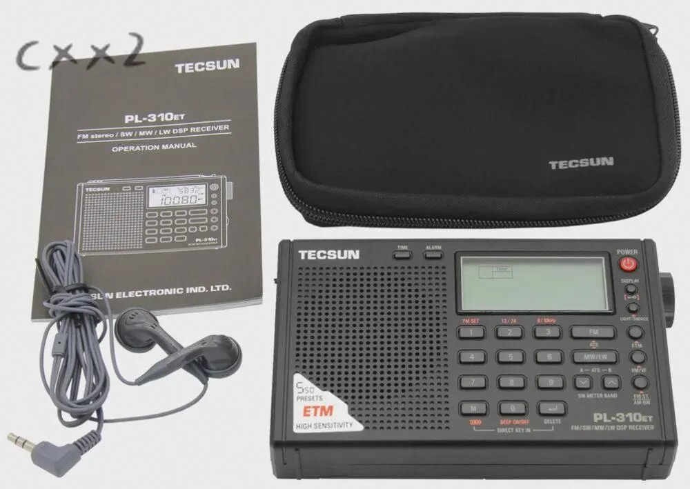 TECSUN PL-310ET FM/SW/MW/LW DSP приемник стерео, портативная магнитола с ЖК-дисплеем и таймером, черный