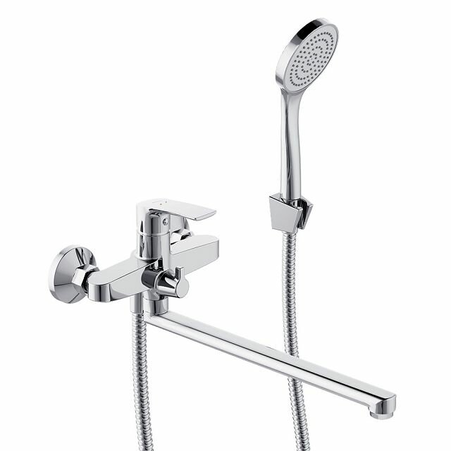 Смеситель для ванны DAMIXA Eclipse 2.0 длинный с душевым набором латунь хром