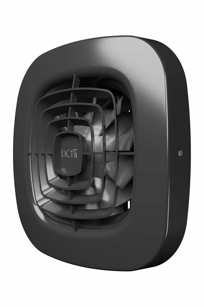 Вентилятор накладной AIR D100 обр. клапан Dark gray metal DICITI