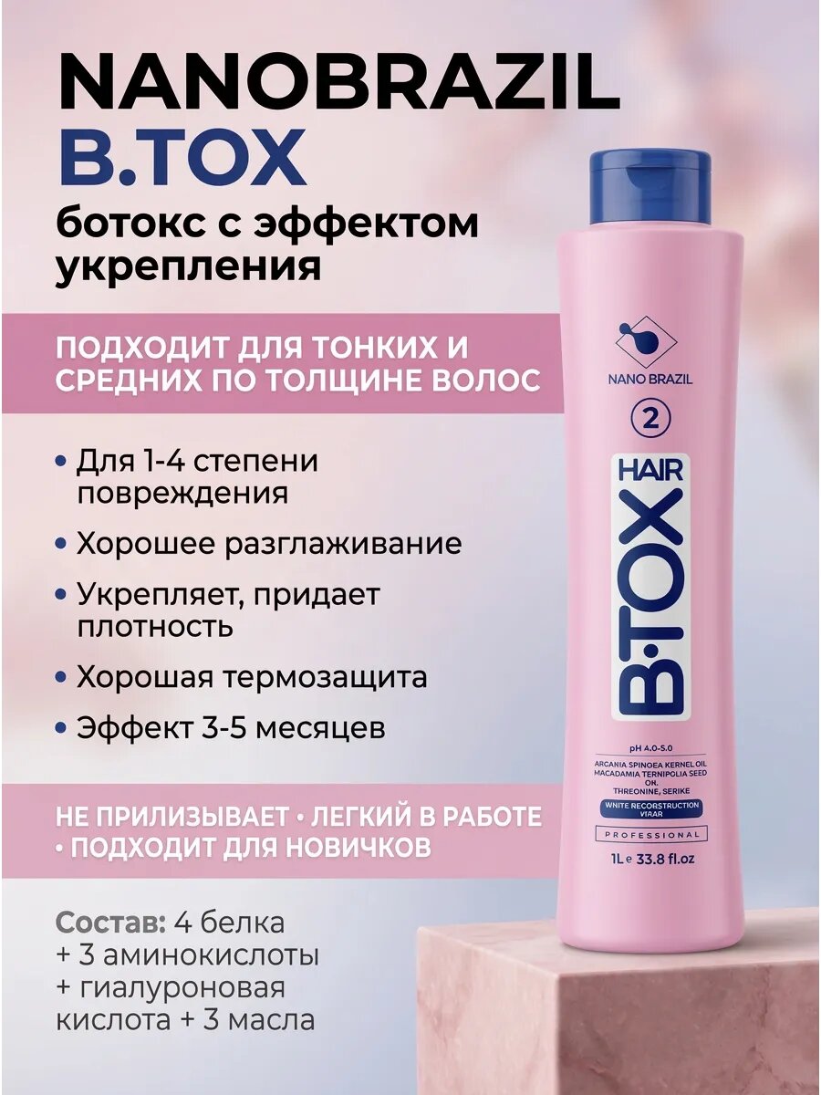 Nanobrazil B.TOX ботокс для волос 1л