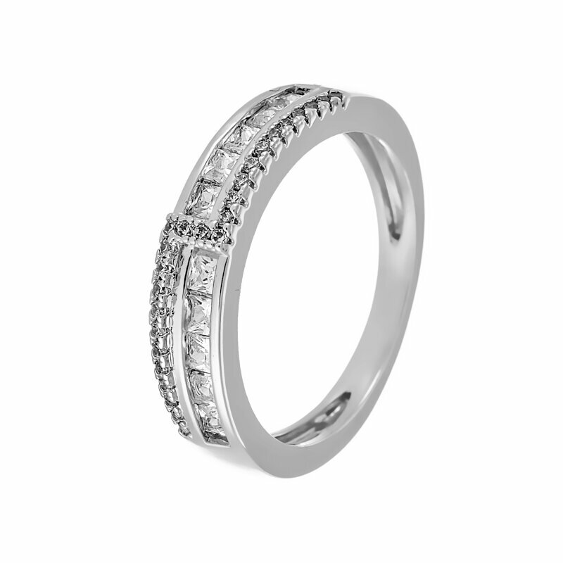 Кольцо, серебро, 925 проба, фианит