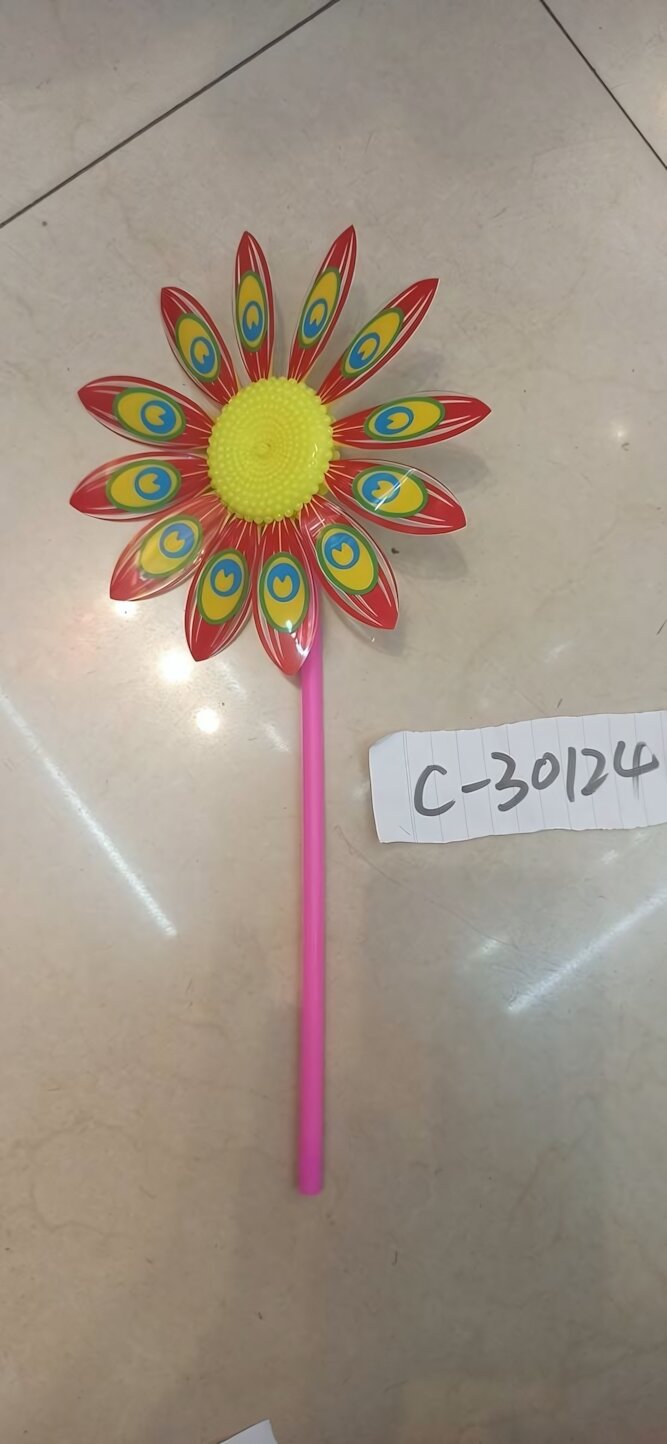 Игрушка-вертушка Ветерок с лепестками 16.5 см, ветряная мельница для игр на улице, разноцветный принт