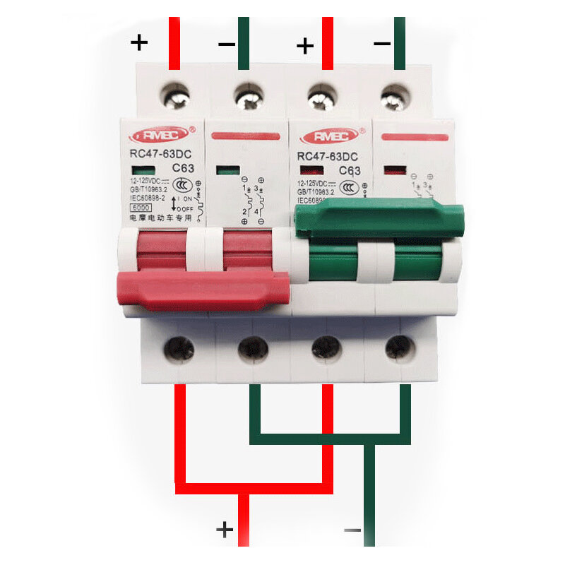 Асинхронный автоматический выключатель 2P+2P, 12125 В постоянного тока, не управляемый синхронно, 250А