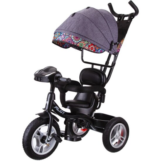 Трехколесный велосипед Pilot с ручкой управления PTA2GY графит