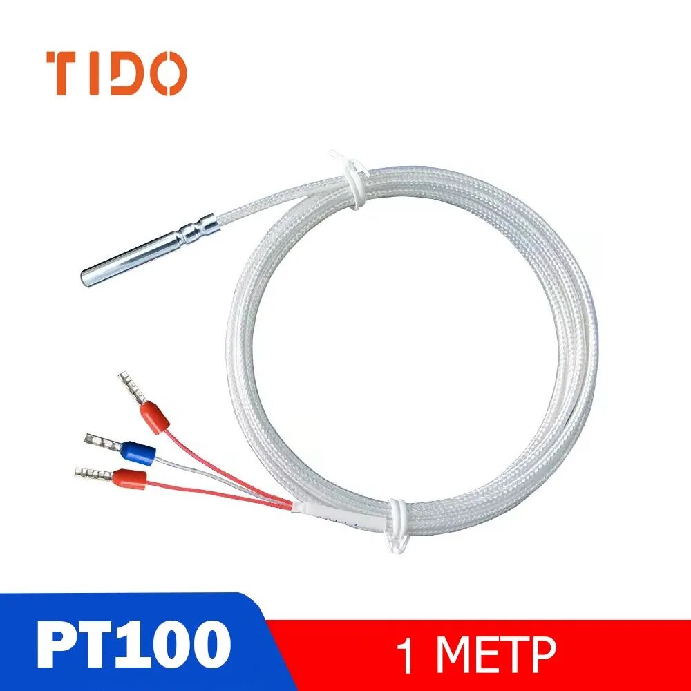 Датчик температуры Pt100 4x30 mm длинна провода 1 метр,-50.+200C