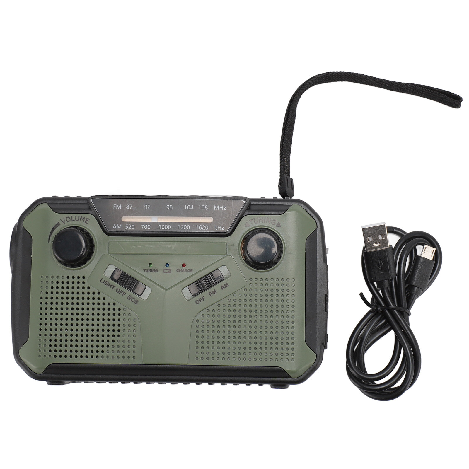 Аварийная ручная радиостанция с многодиапазонным приемом, работающая на солнечной энергии, портативная радиостанция для освещения и сигнализации кемпинга на открытом воздухе