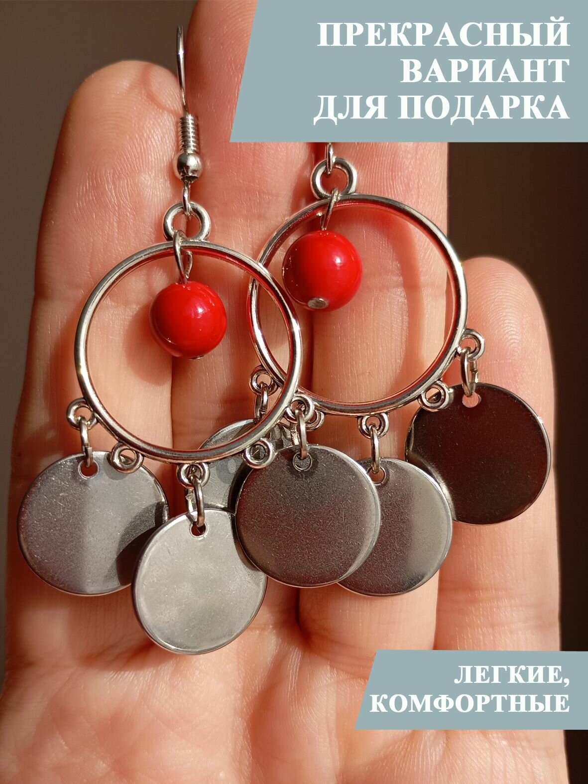 Серьги, серебро — фото 1