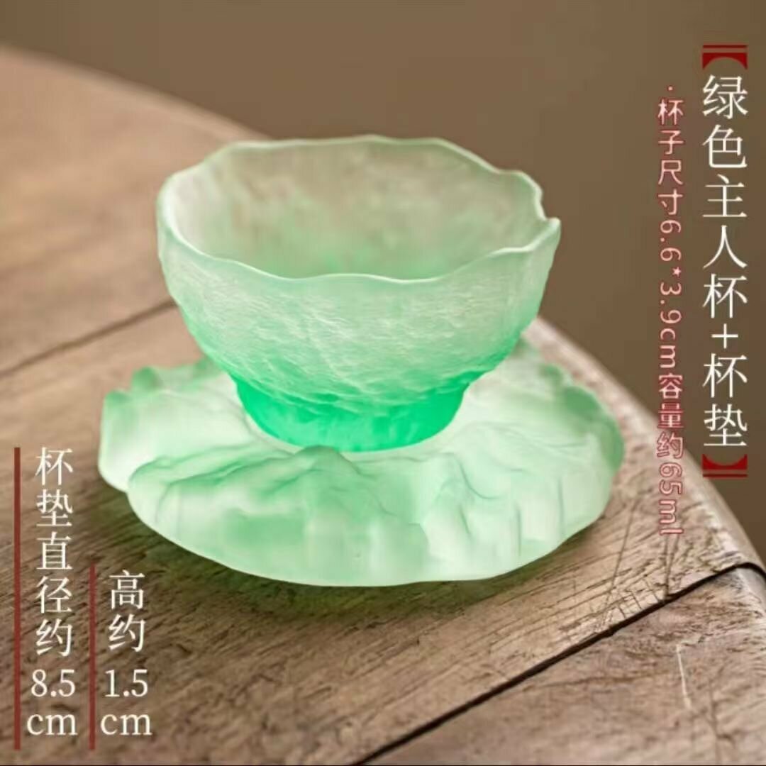 Чайный сервиз "杯子", хрусталь, антискользящий, синий, без ручки