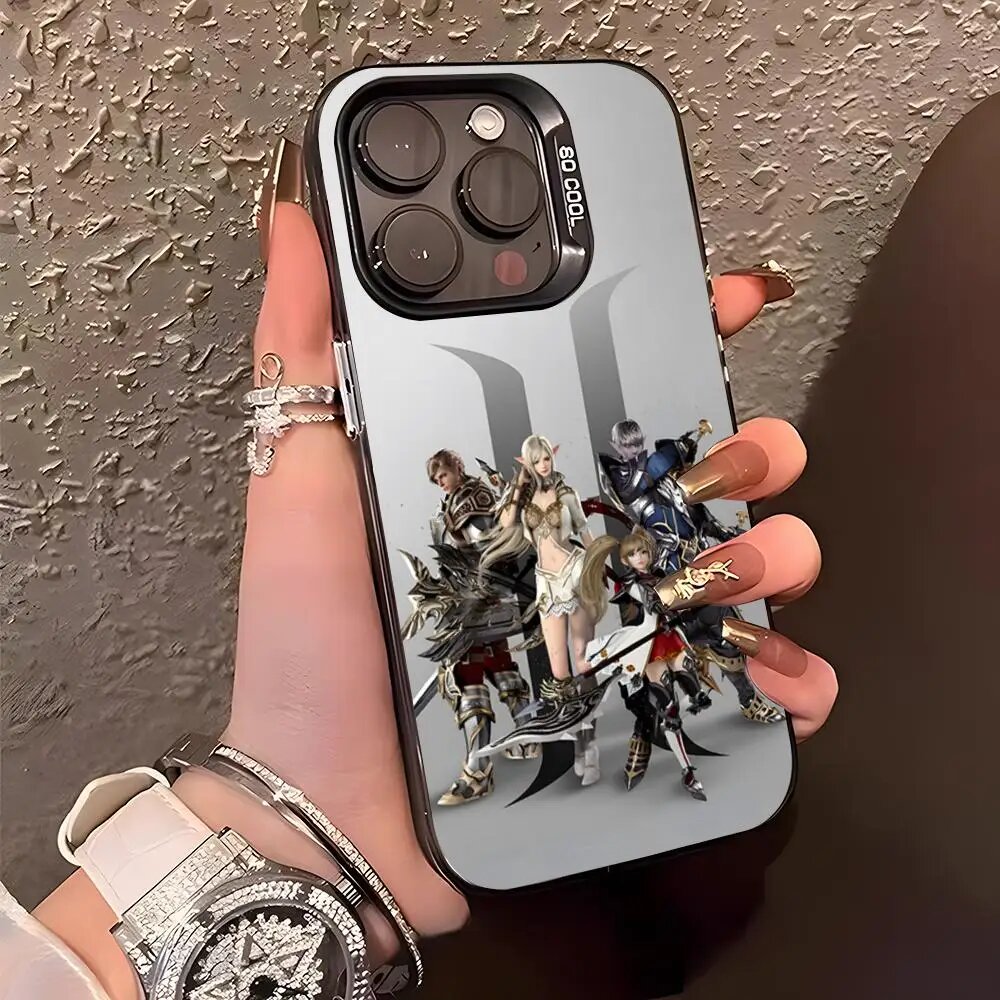 Чехол L-Lineage 2 для iPhone 17 Air 16 15 14 Plus 13 12 11 Pro XS Max, серебристо-черный бампер-чехол