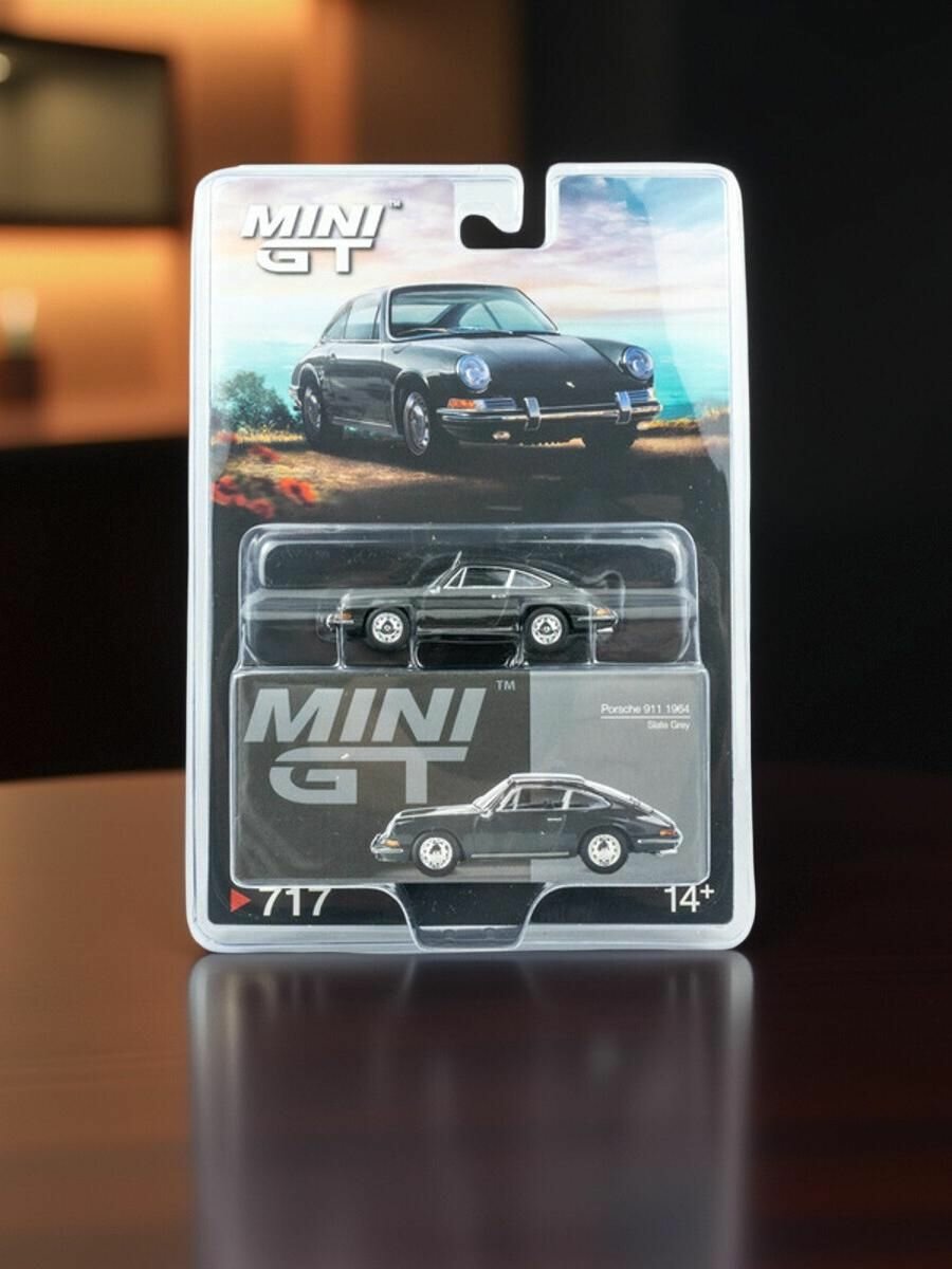 Машинка TSM MINI GT 1/64 #717 Porsche 911 1964 Slate Grey Blister Packaging Die-cast Alloy Car Model Collection Display Gift