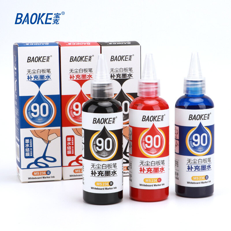 Чернила Baoke MS236, для маркеров, для белой доски, черные, 90мл
