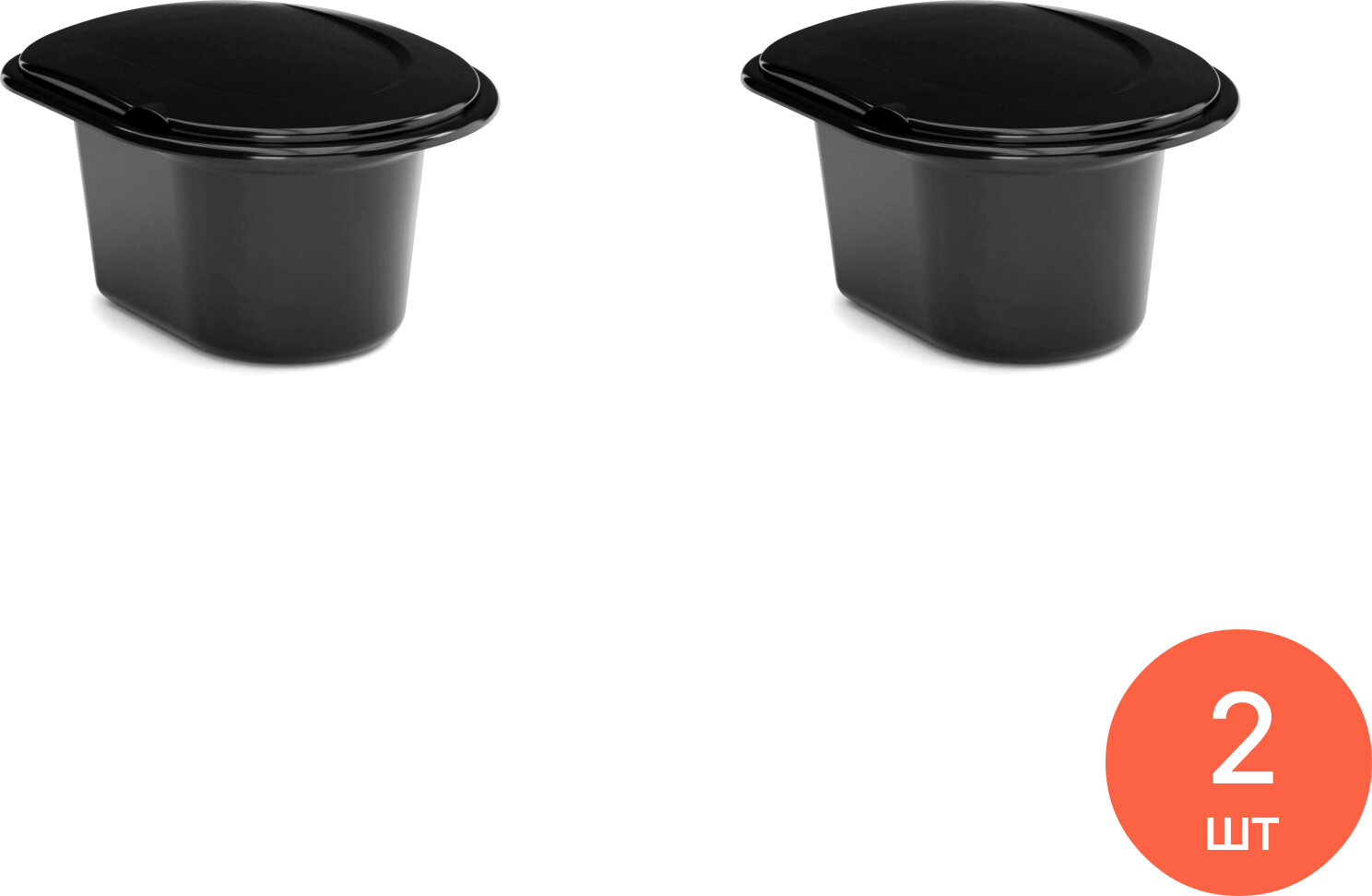 Ведро-туалет мини Альтернатива, пластиковое, со дном, 10л / биотуалет (комплект из 2 шт)