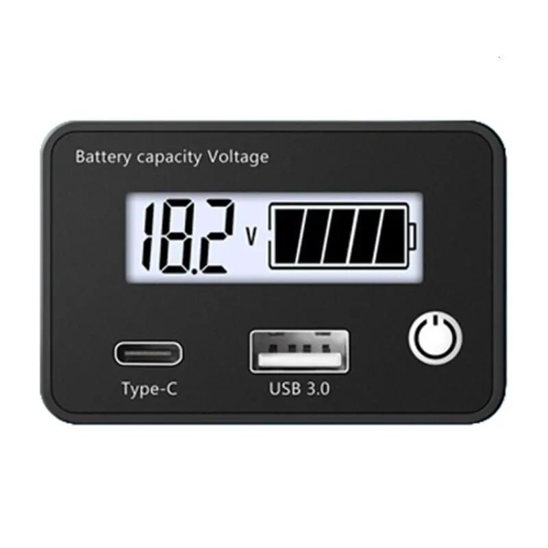 Измеритель напряжения батареи, тестер емкости аккумулятора с Type-C и USB 3.0