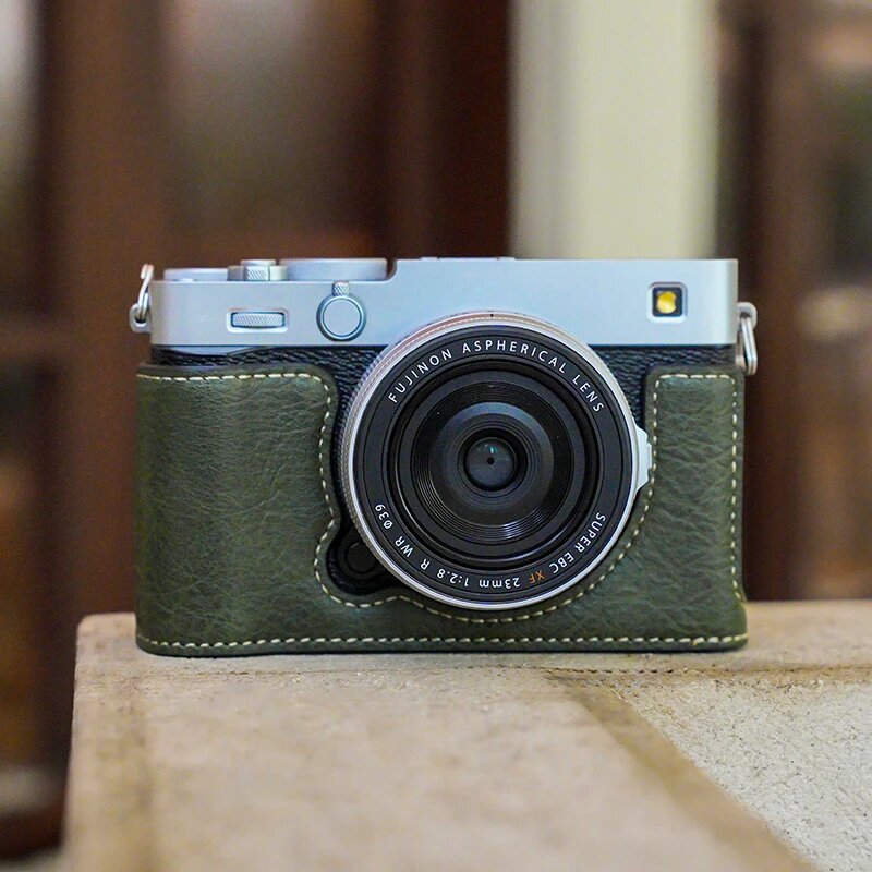 Чехол для камеры Fujifilm X-E5, зелёный, из искусственной кожи
