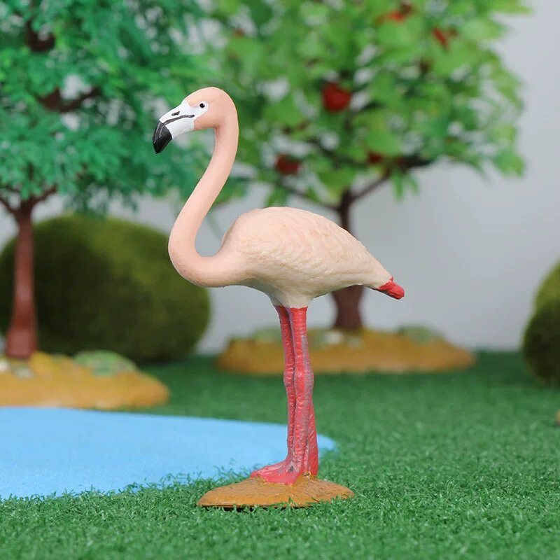 Искусственная фигурка фламинго, 5.3x8.5 см, элегантная птичка-скульптура для садового декора