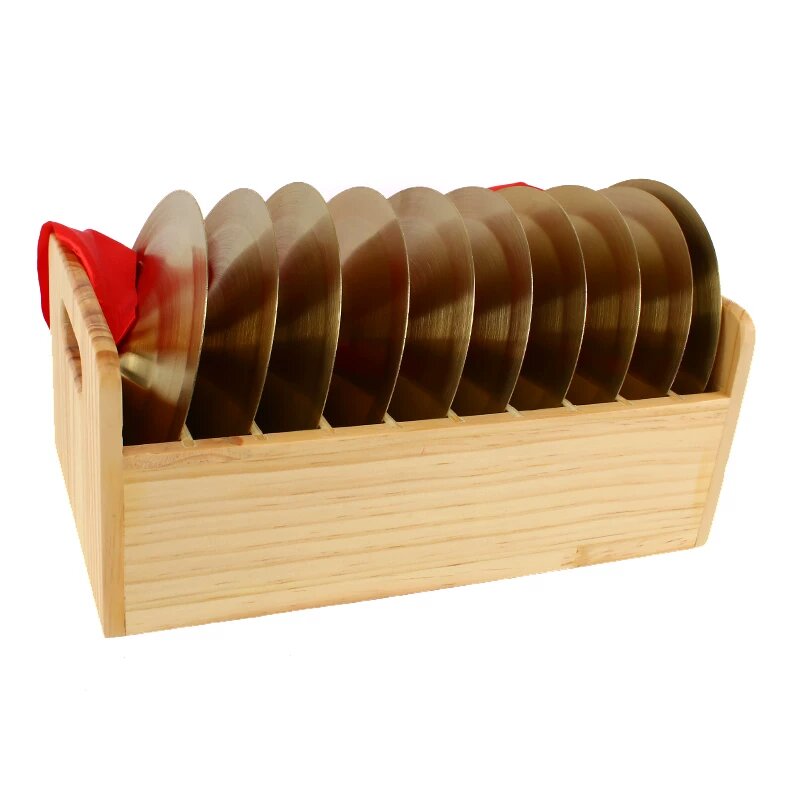 Бронзовые цимбалы 15 см образовательный музыкальный игрушечный набор для детского сада, 5 штук в деревянной коробке