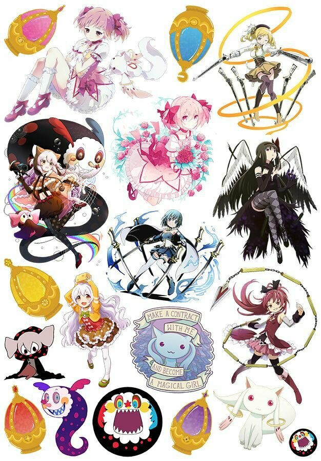 Наклейки Puella Magi Madoka Magica No.3